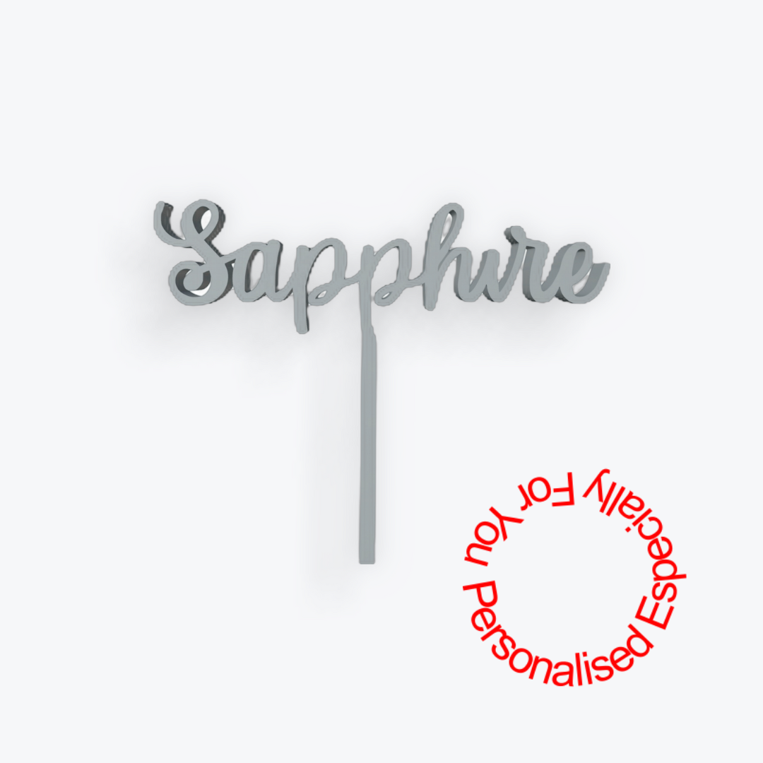 Personalised 3D Printed Cake Topper | Seasonal Sapphire